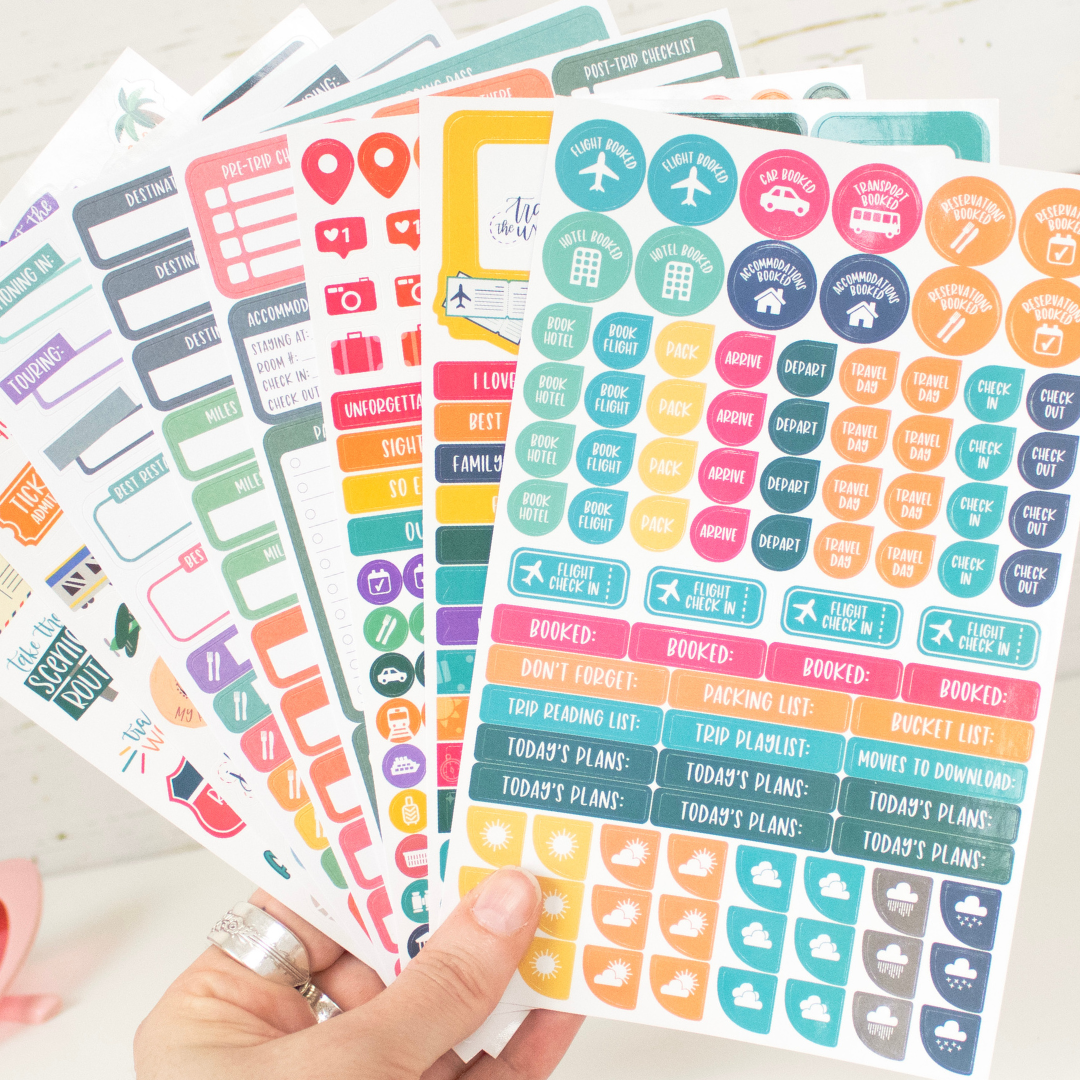 Planner Sticker Pack, Travel & Trip Planning – The Paper Canopy