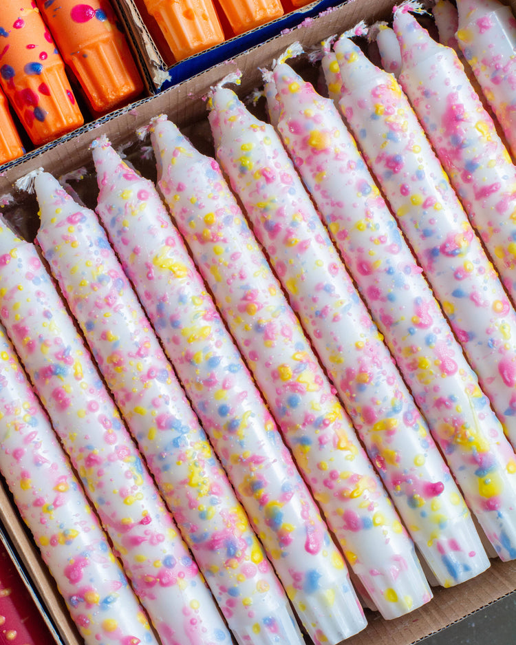 Taper candle - Rainbow Confetti – The Paper Canopy