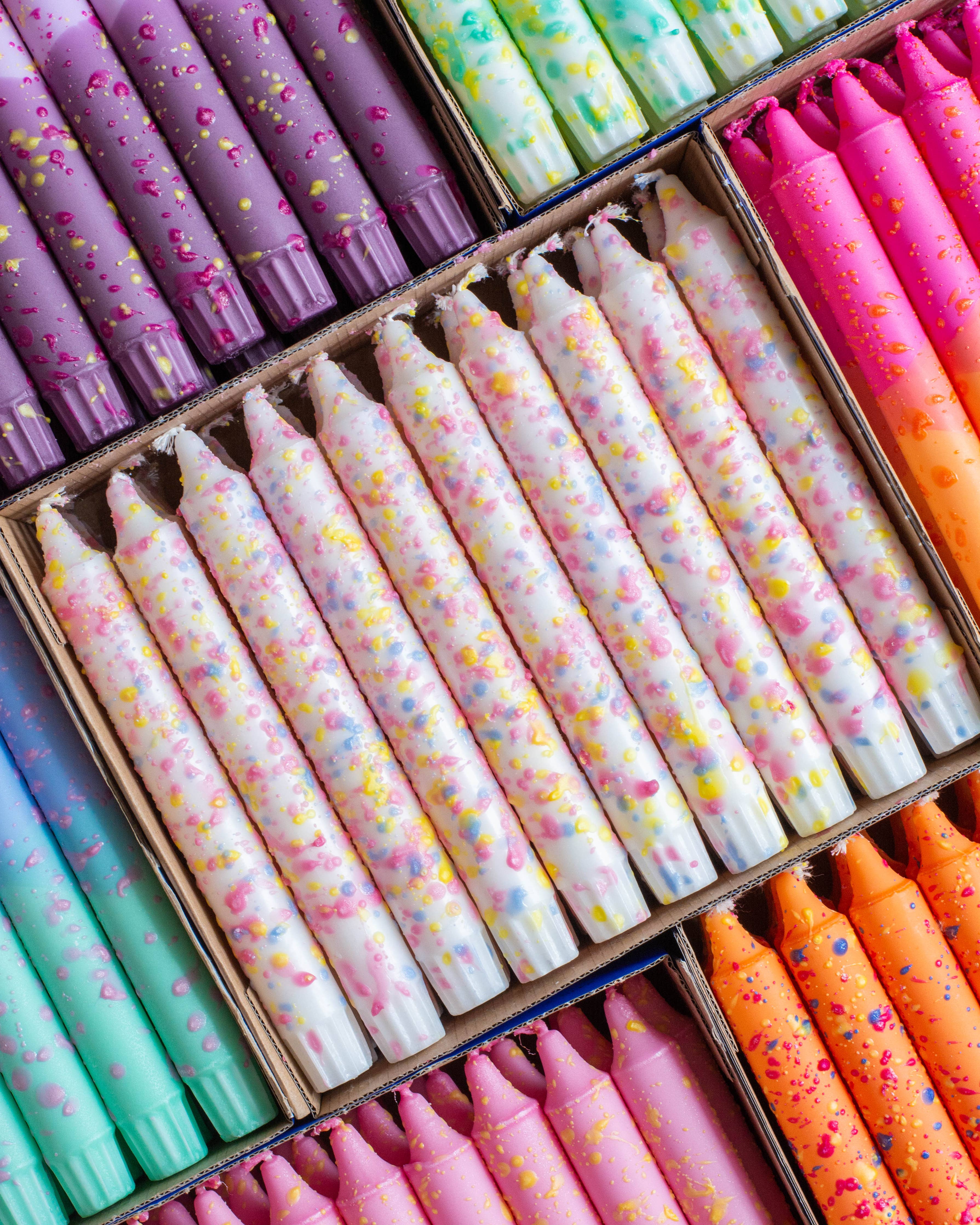 Taper candle - Rainbow Confetti – The Paper Canopy