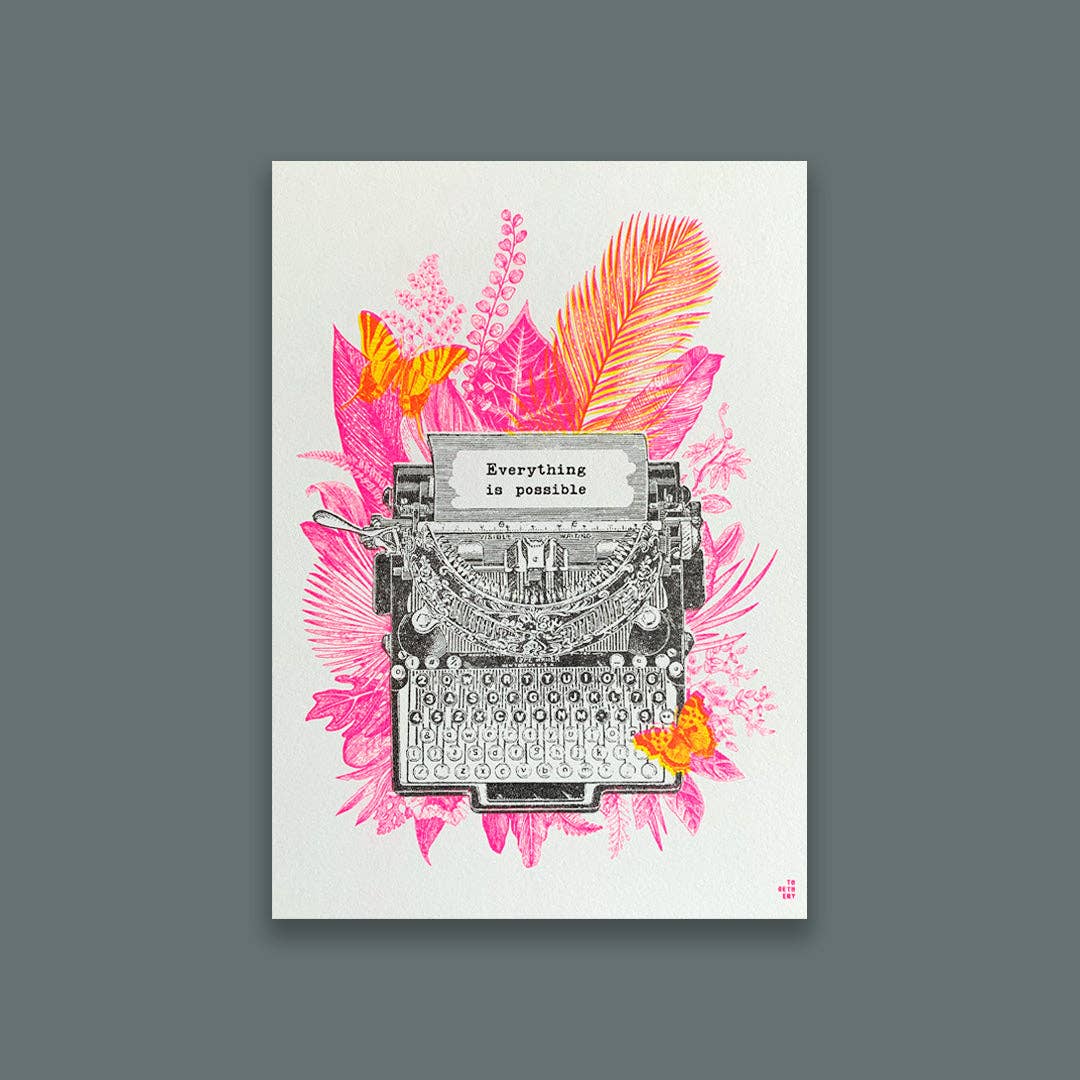 Typewriter Riso Art Print – The Paper Canopy