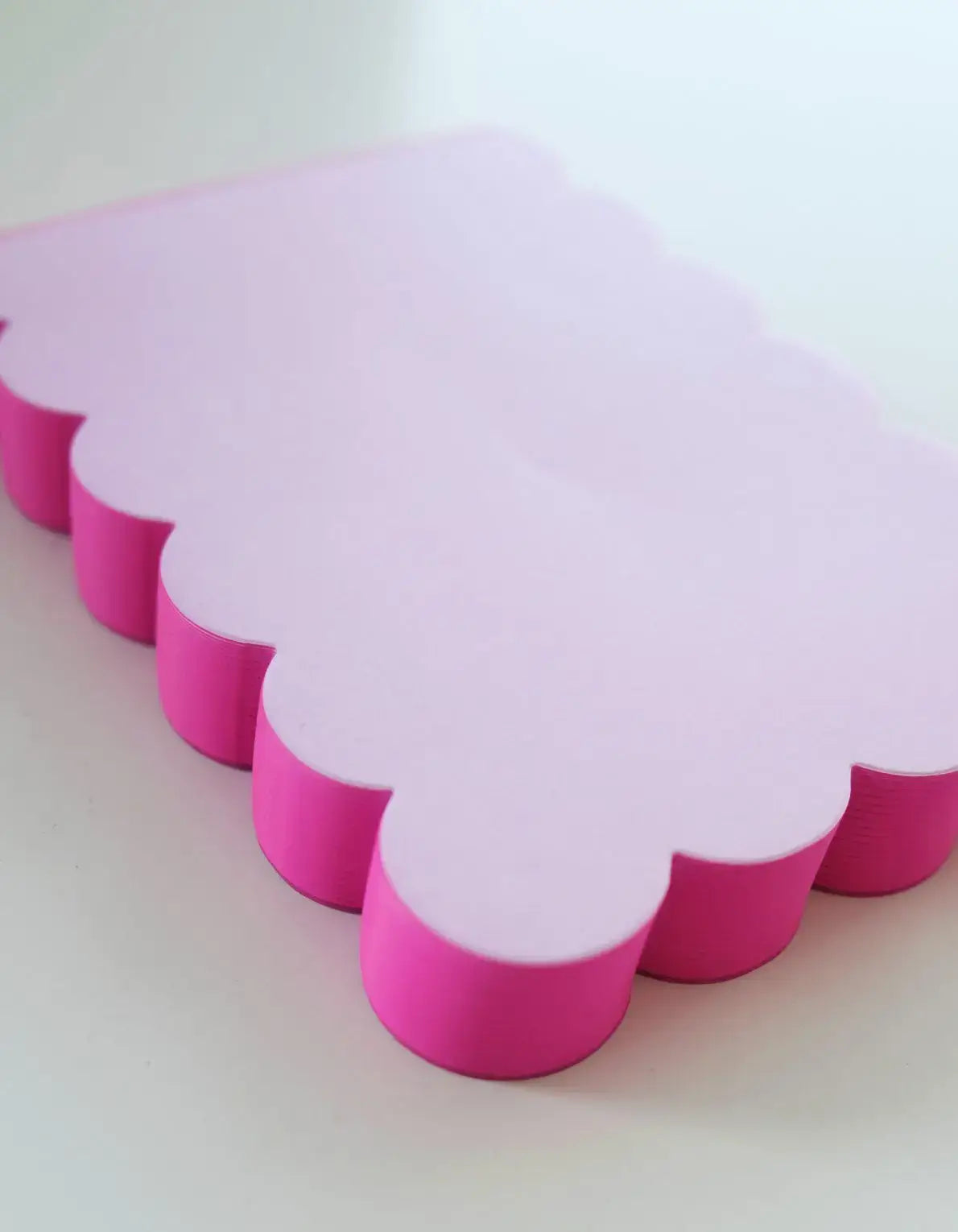 Scalloped Shaped Notepad | Lilac + Hot Pink Edge – The Paper Canopy